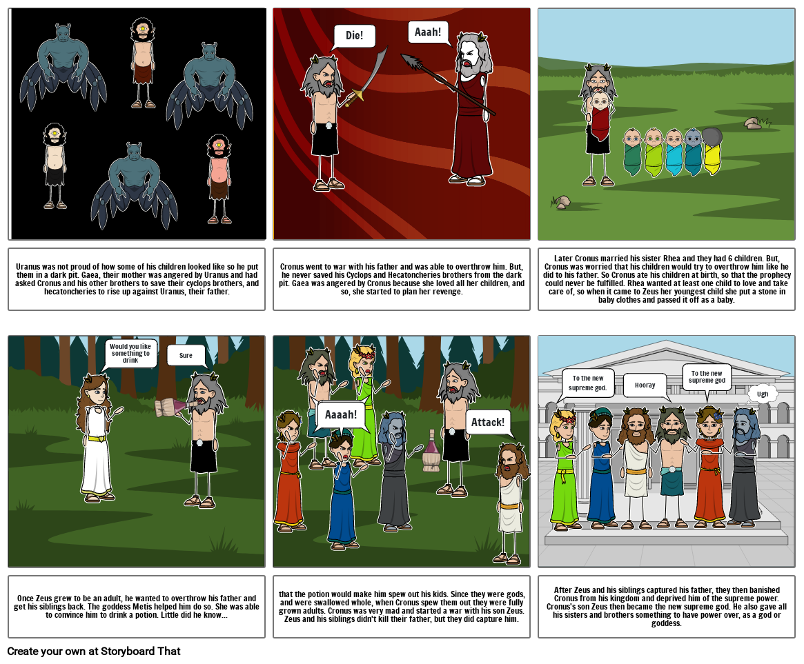 Cronus vs Zeus Storyboard por 1b022ac5