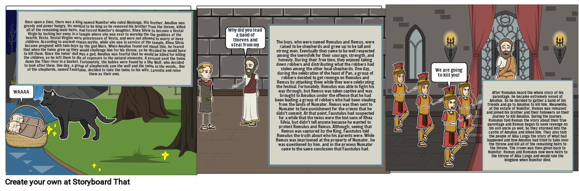 The story of Romulus and Remus Storyboard by 1bb2300c