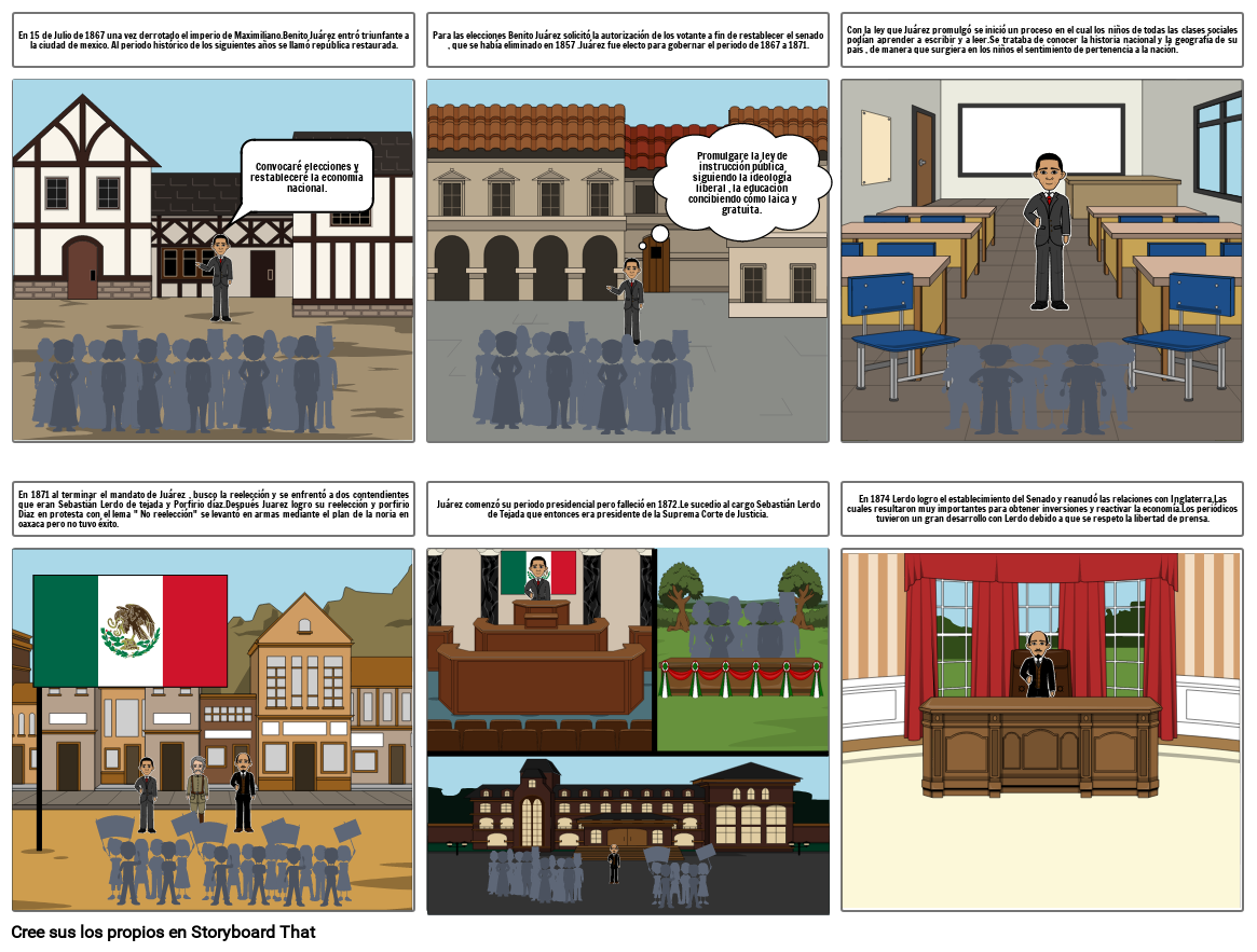 la República Restaurada en México. Storyboard by 1c1f1e56