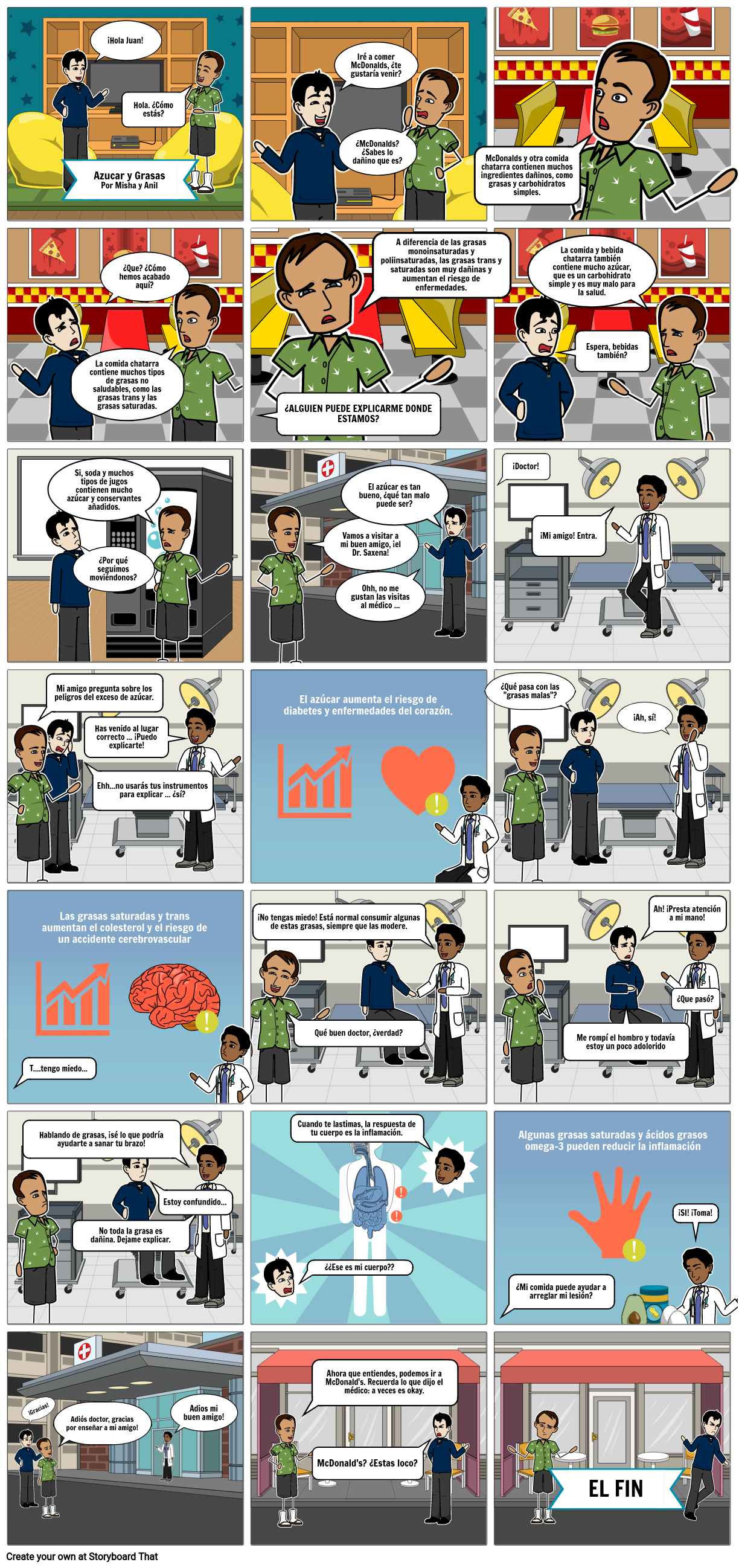 Comic de vida saludable Storyboard by 1c2ecc01