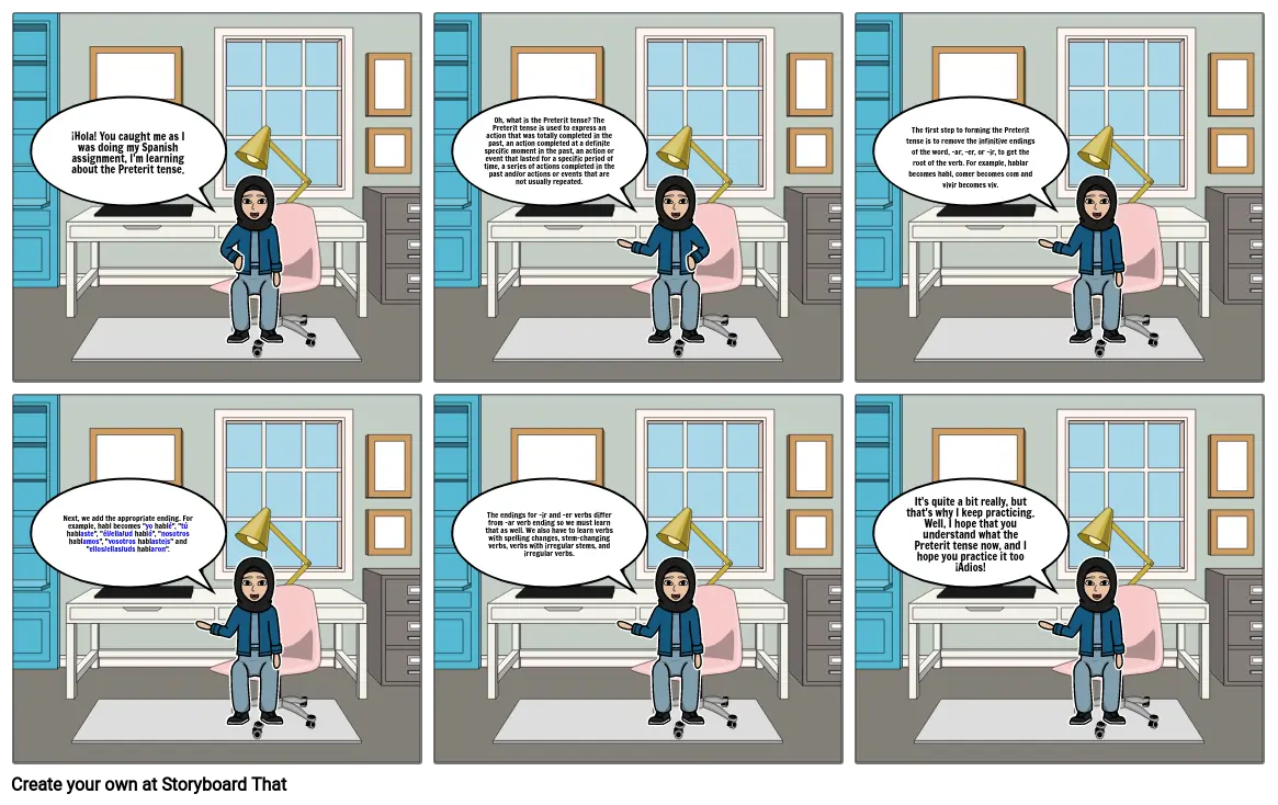 My Understanding Of The Preterit Storyboard par 1c33acae