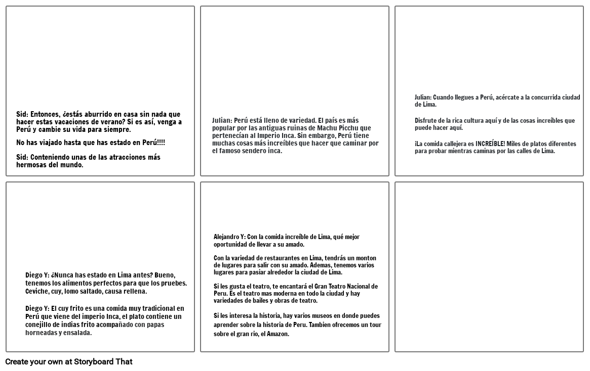 Spanish 4 Project Storyboard by 1d5d6825