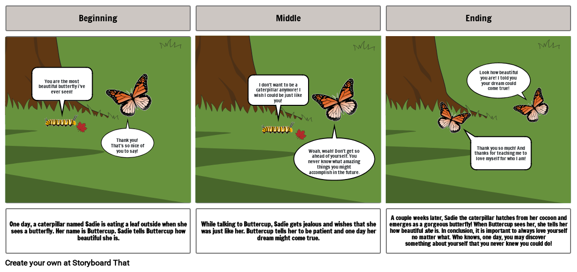 The Caterpillar and the Butterfly Storyboard por 1d901be5