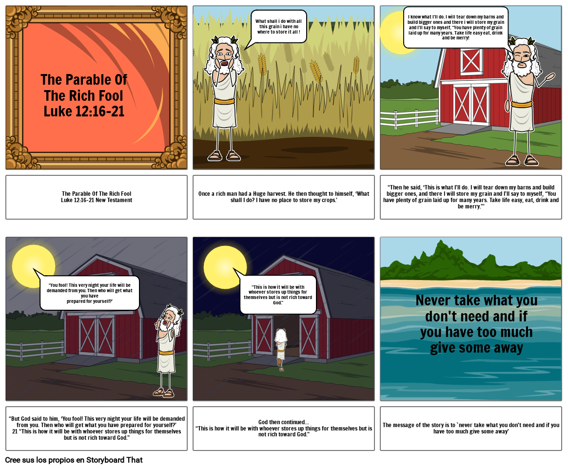 THE RICH FOOL Storyboard by 1e1e6985
