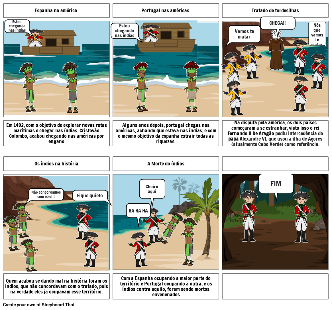 A chegada dos portugueses Storyboard por 1e32eae9