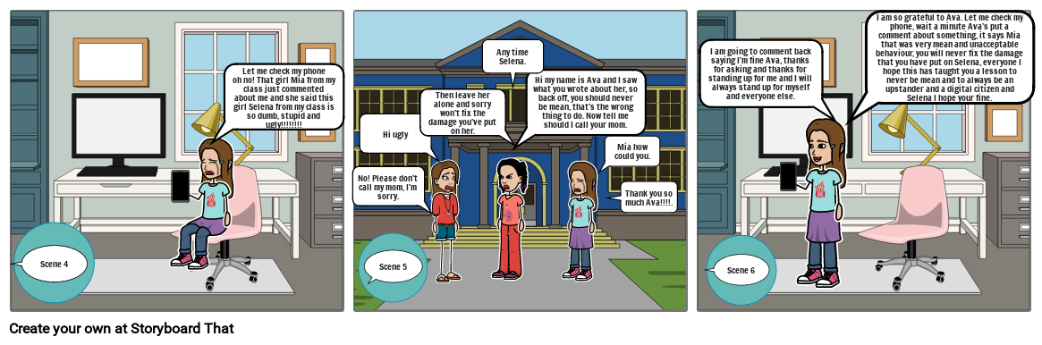 Cyber bullying Storyboard by 1e76c8ed