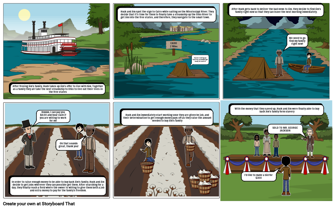 What if Huck and Jim had not passed Cairo??? Storyboard