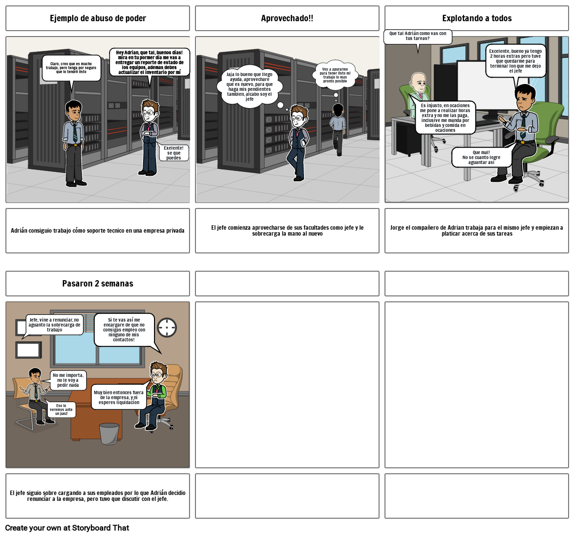 Uso y abuso de poder Storyboard by 1ee87feb