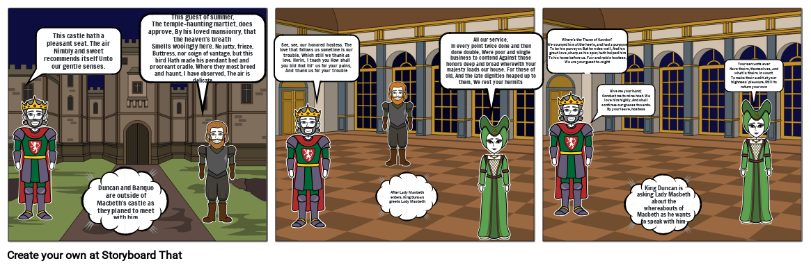 Macbeth Act 1 Scene 6 Storyboard by 1f36fb13