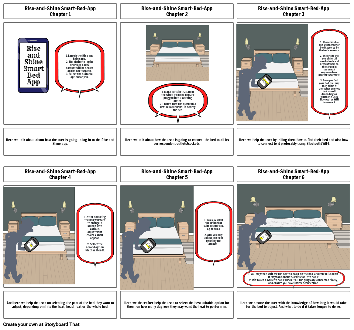 Rise-and-Shine Smart-Bed-App Storyboard by 1fa1313e