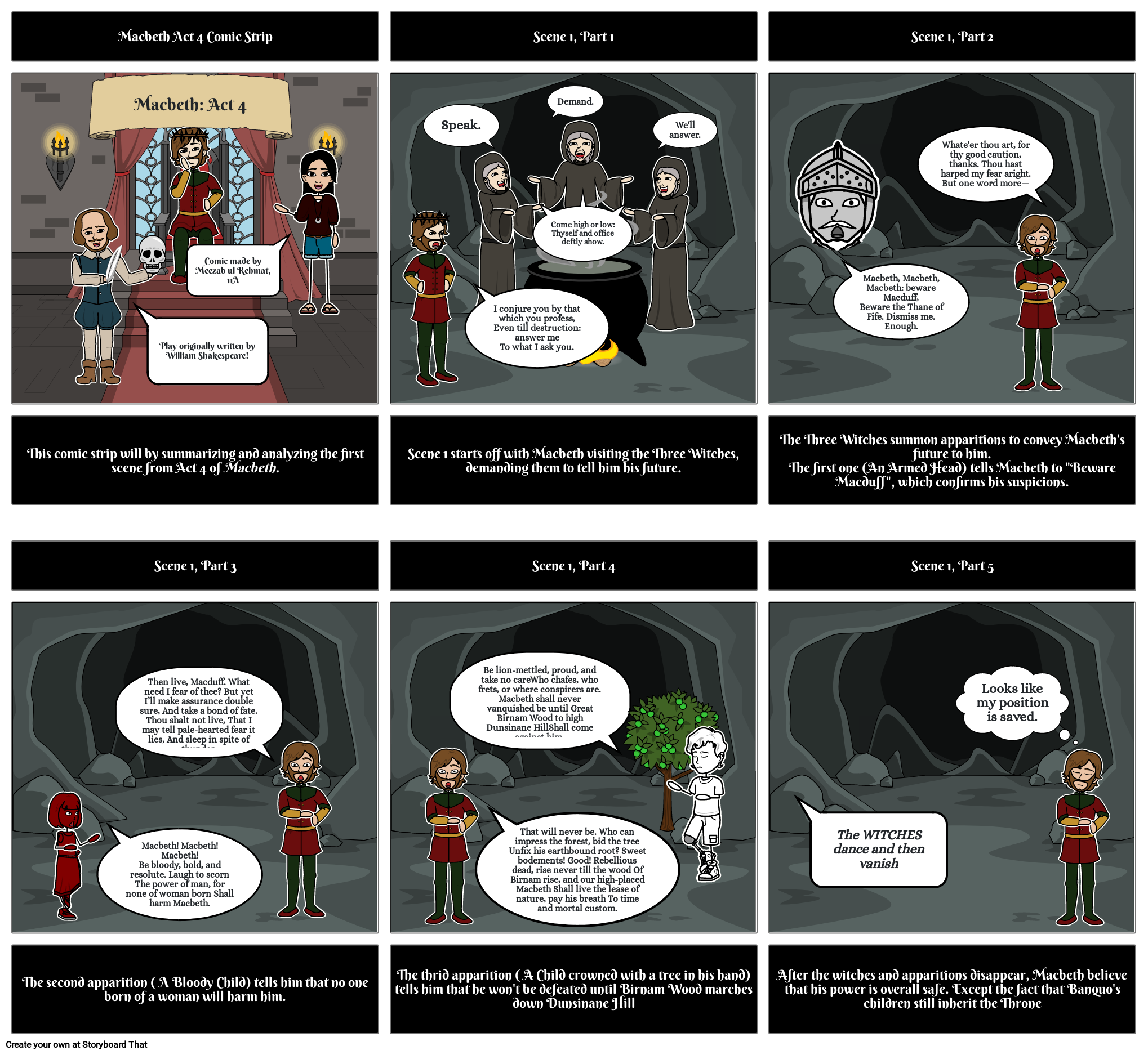 MACBETH- ACT 4- SCENE 1 Storyboard por 2094eada