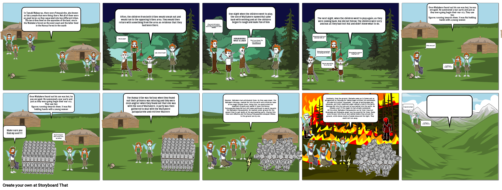 The Hunua Falls Myth Storyboard por 22054