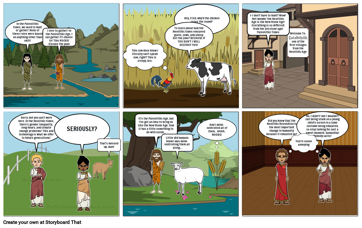 Neolithic Period Comic Strip. Storyboard by 234a3073