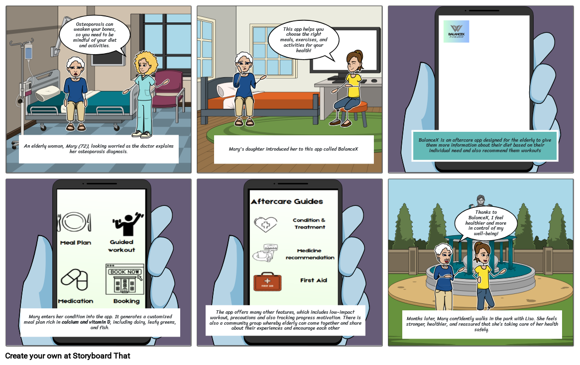 Elderly care app Storyboard by 2404034g