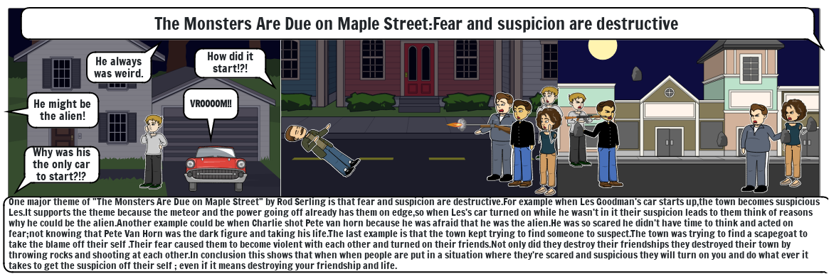 The Monsters Are Due on Maple Street Theme Storyboard