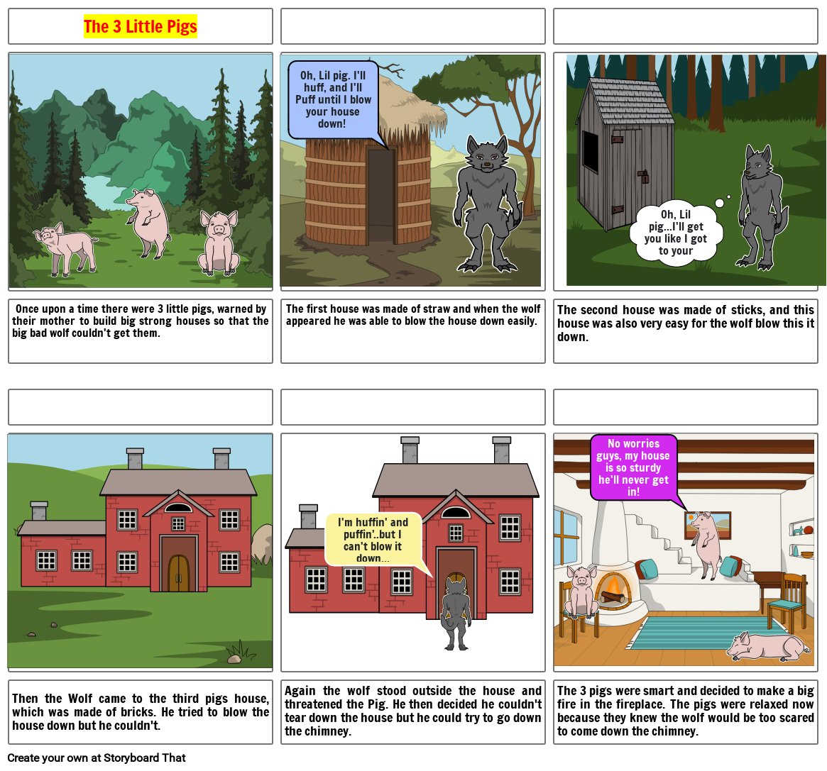 The 3 Little Pigs Storyboard By 242fdabf