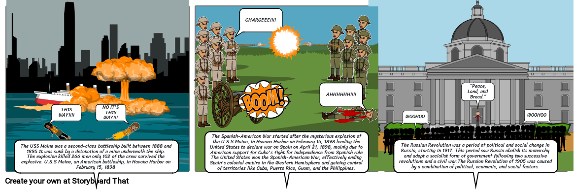 America becomes a World Power comic Storyboard