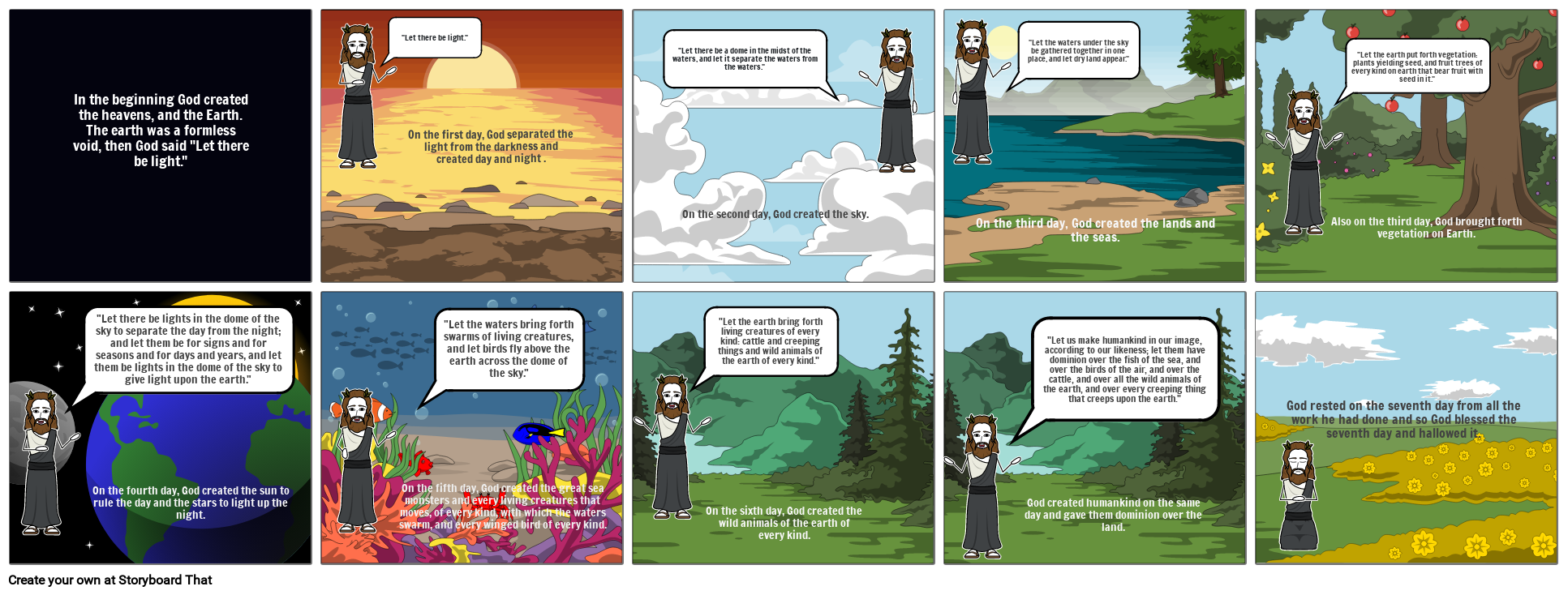 Creation of the World Genesis 1: Ryen Mujer Storyboard