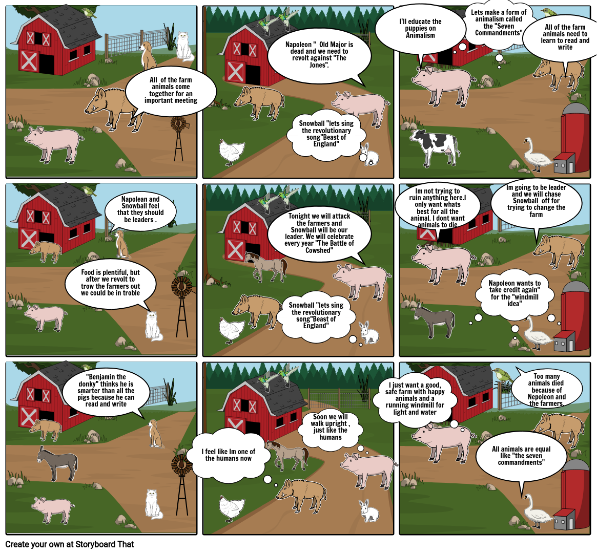 Animal Farm Story Storyboard By 26d0945c