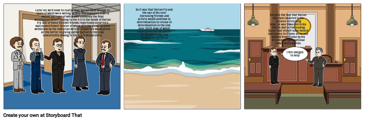 The story of Varian Fry; part two Storyboard by 2715d131