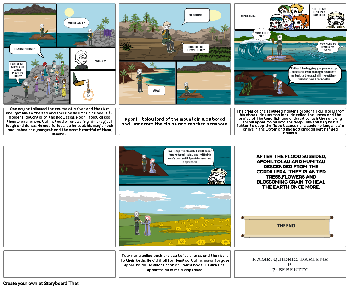 THE GREAT FLOOD: HUMITAU RESTORES THE WORLD Storyboard