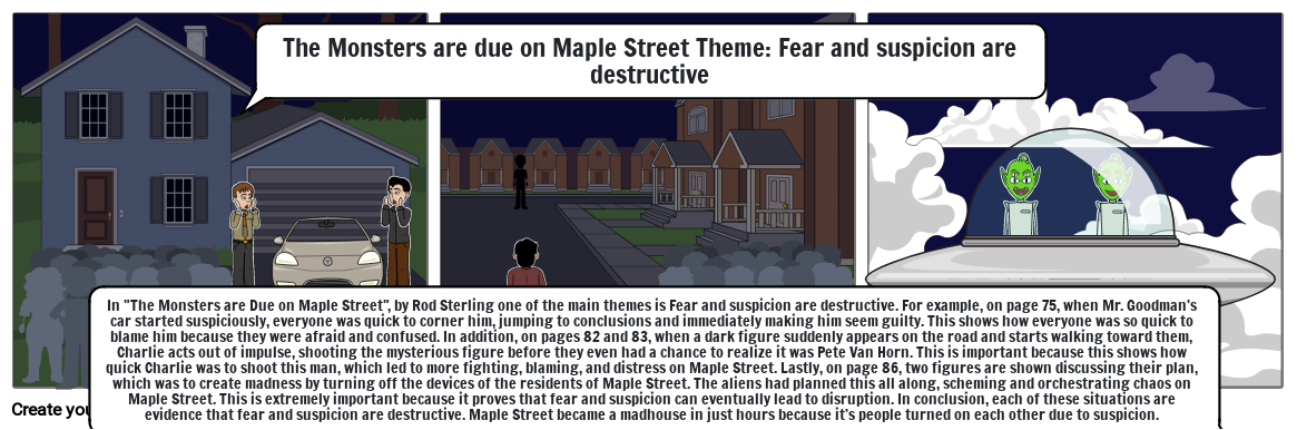 The Monsters Are due on Maple Street Theme Storyboard