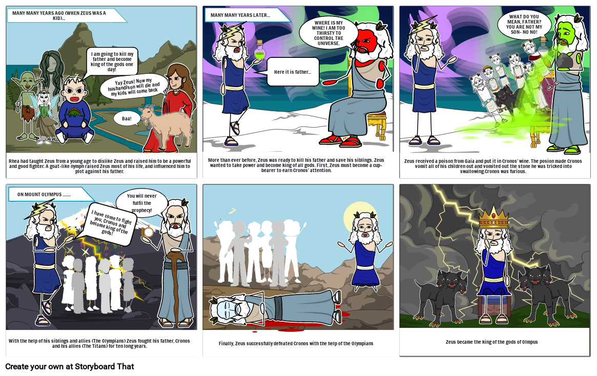 Zeus & Cronos: The Greek Myth Storyboard por 294b21ca