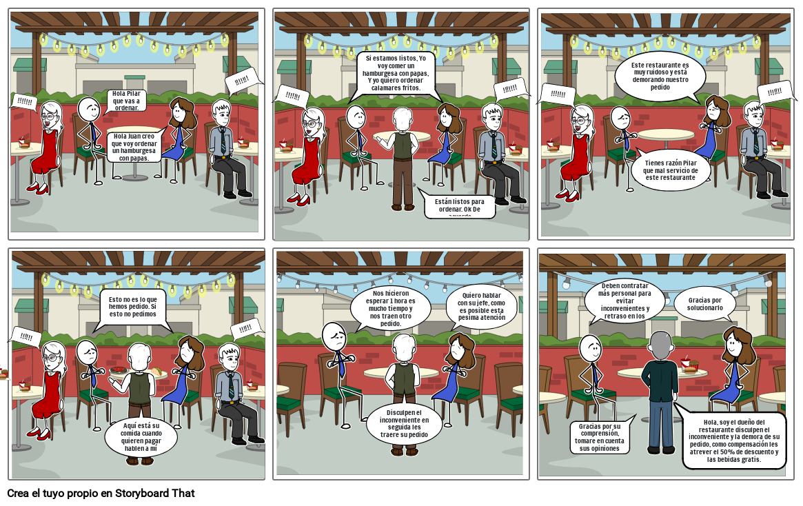 experiencia en un restaurante Storyboard by 29a746ae