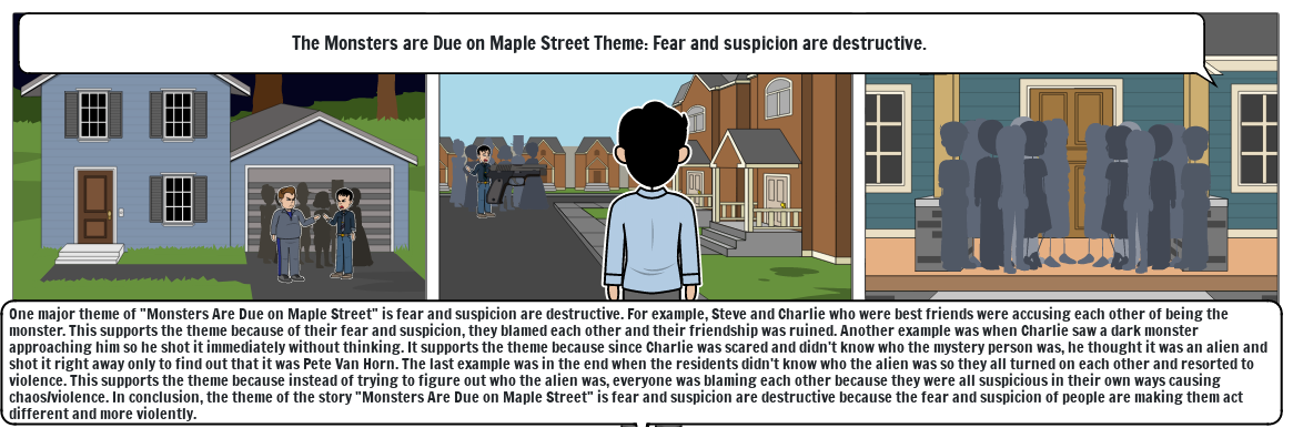 The Monsters Are Due on Maple Street Theme Storyboard
