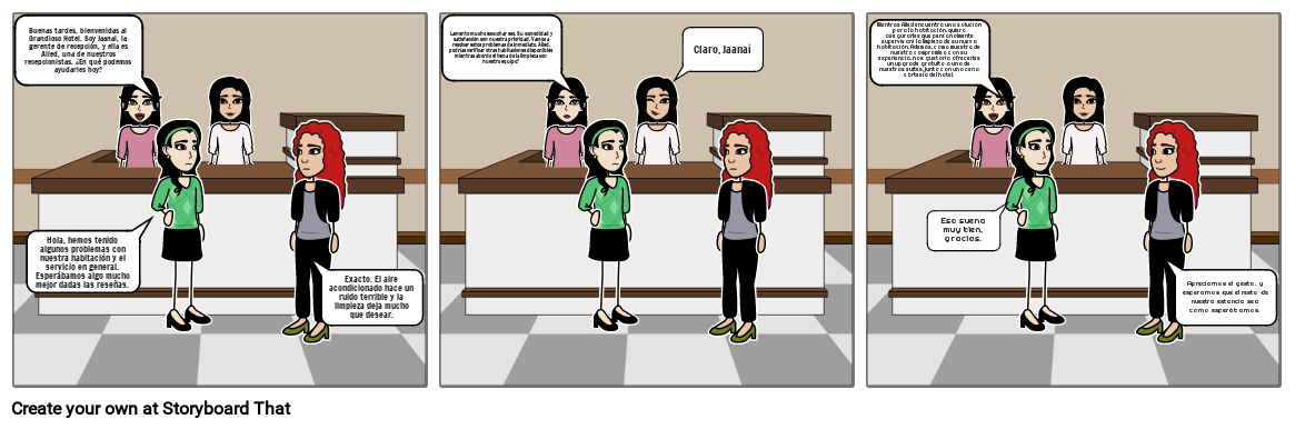 Recepcion de un hotel Storyboard by 2a3a8860
