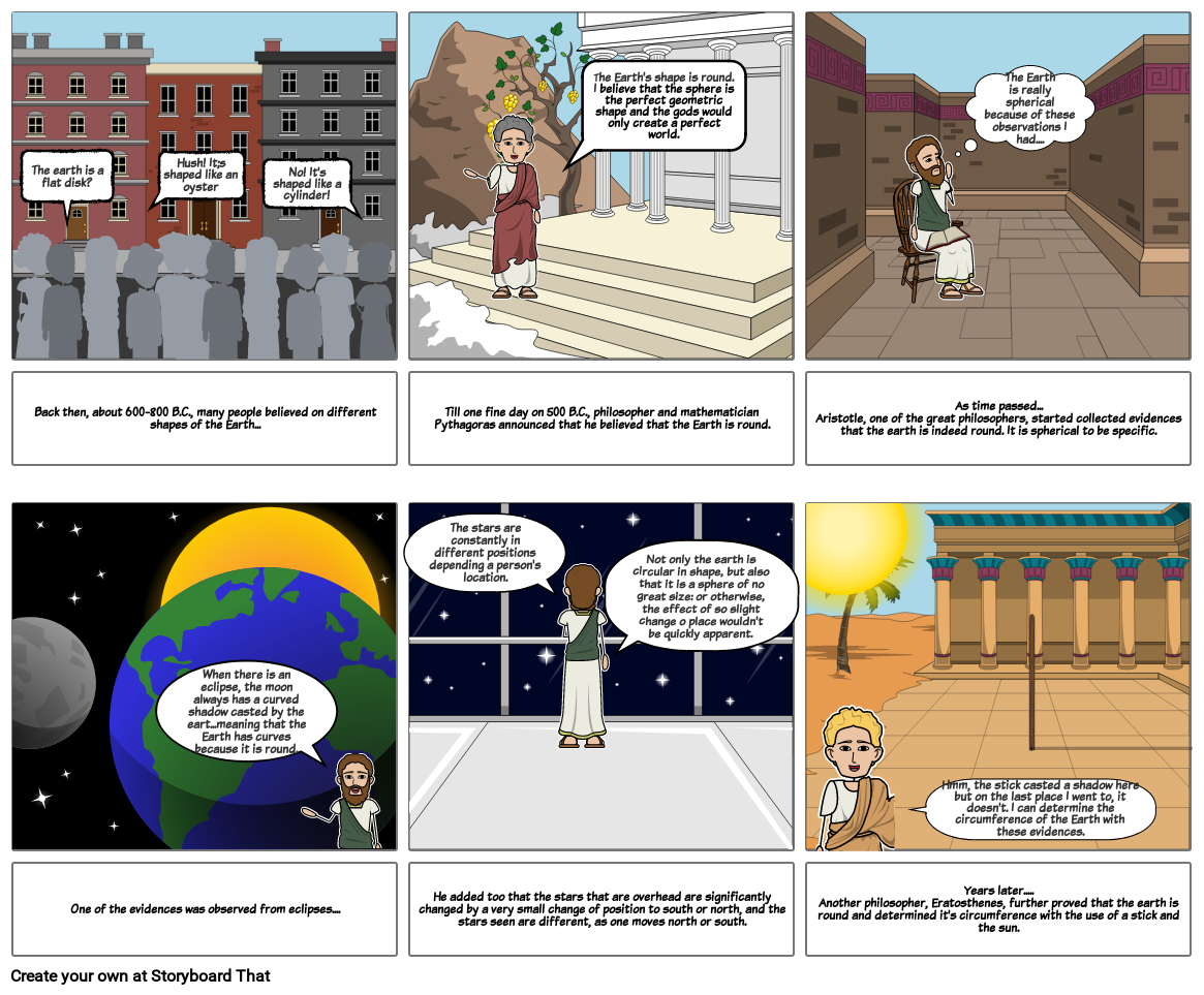 Comics about the "Greek Philosopher talking spherical shape on earth"