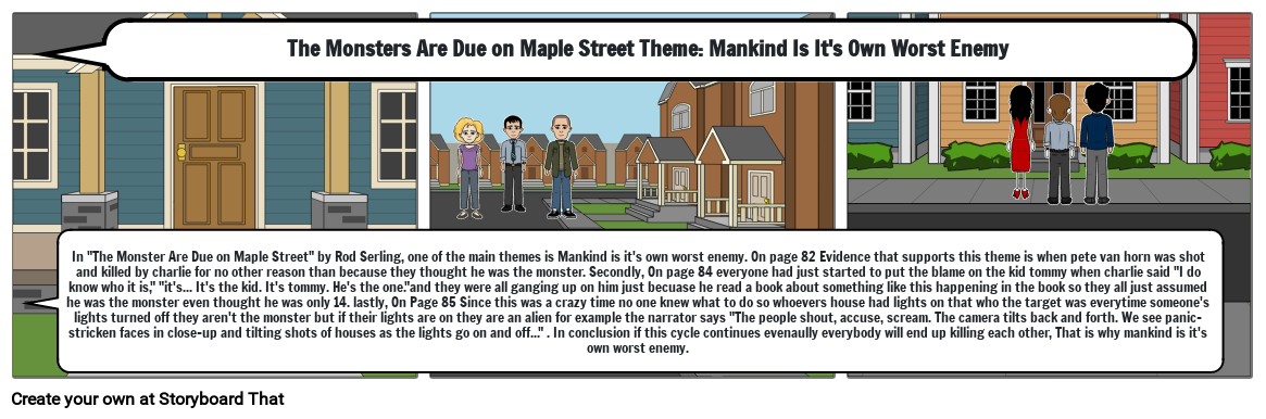 The Monsters Are Due on Maple Street Theme Storyboard