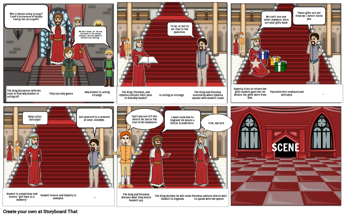 Act 3 Scene 1 Hamlet Storyboard por 2dc85a9d