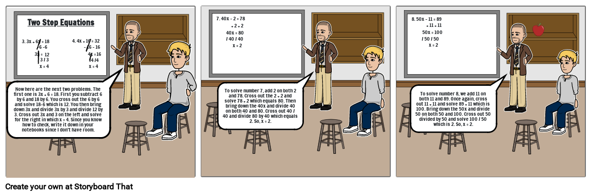 Abbott Middle: Two Step Equations Storyboard por 2eec0f8c