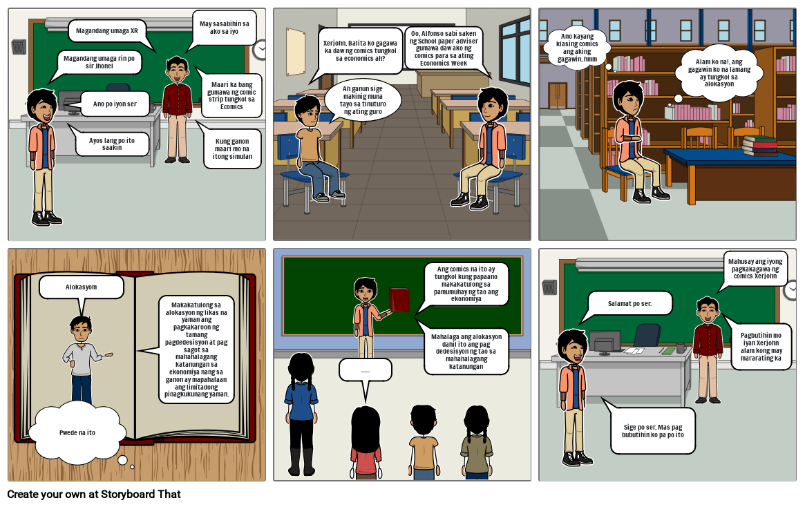 Ang Komik na pang ekonomiko ni Xerjohn Storyboard
