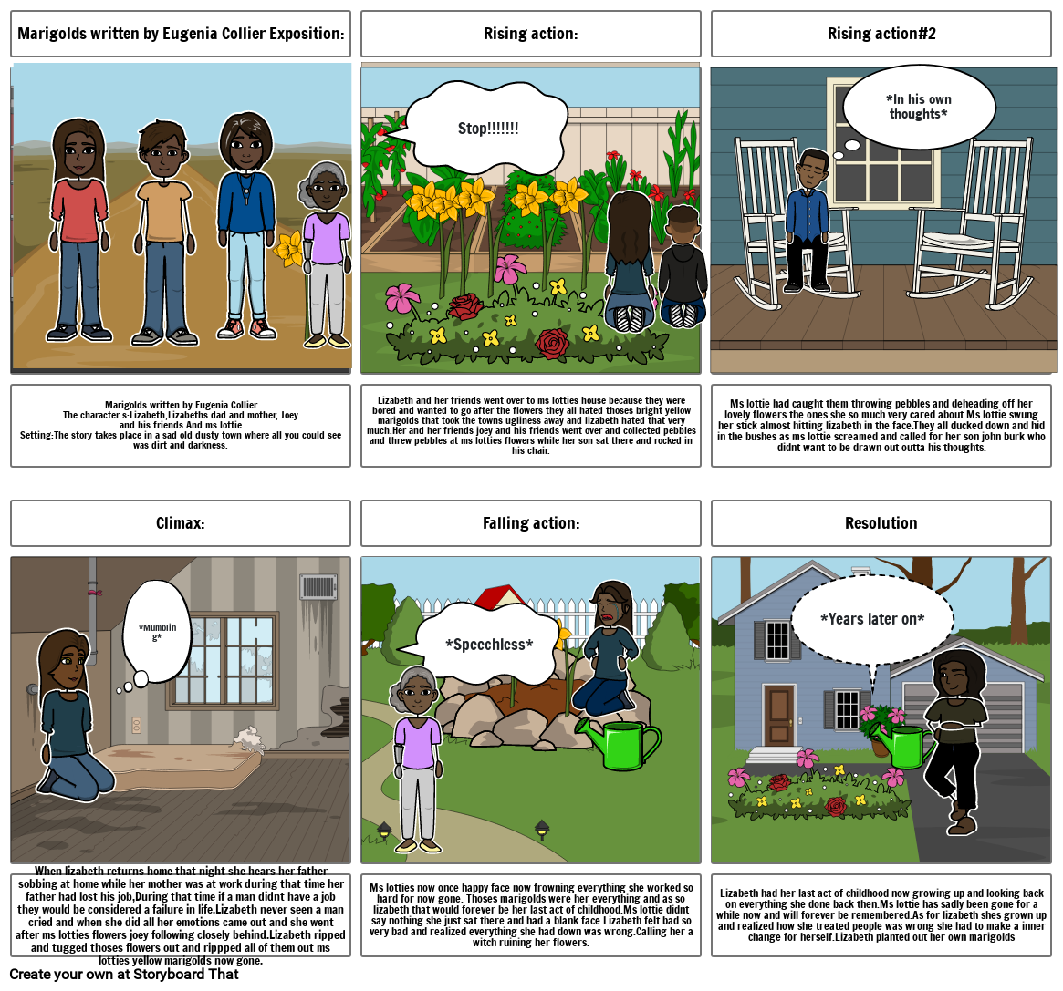 "Marigolds" by Eugenia Collier Storyboard by 302c0c86