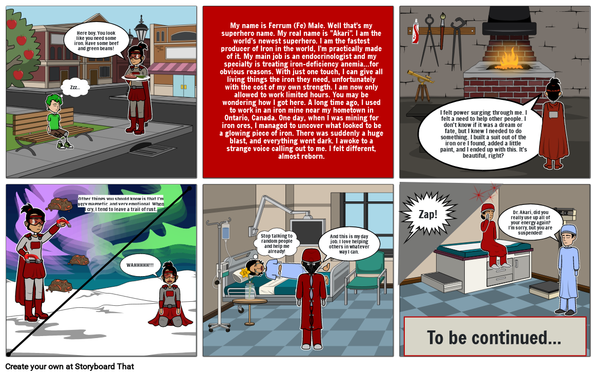 Elemental Superhero Project Comic Storyboard by 303e75bb