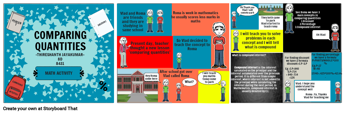 comparing quantities Storyboard par 305f8e87