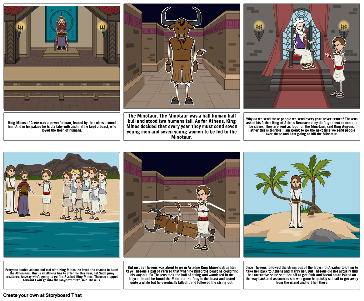 Theseus And The Minotaur By Sev Roebuck Storyboard