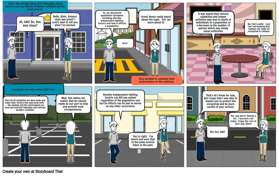 Human activities to the environment. Storyboard