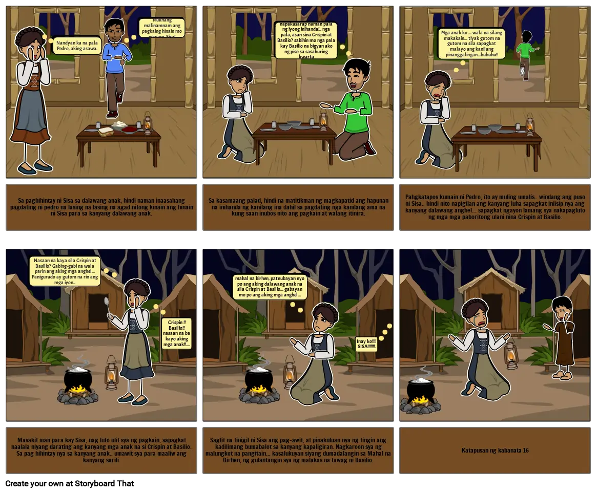 Kabanata 16: Si Sisa Storyboard por 32b7b03d Kabanata 16: Si Sisa Storyboard por 32b7b03d