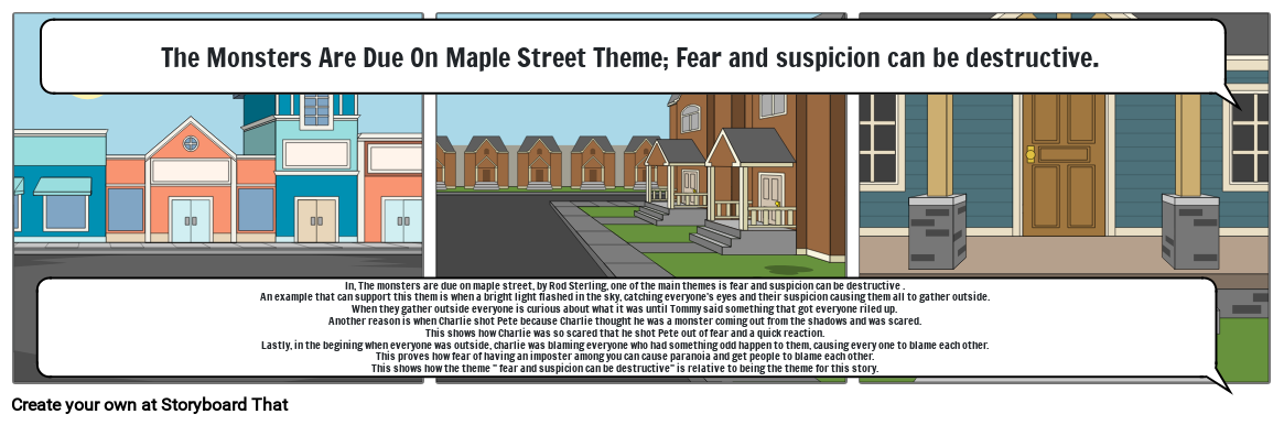 The Monsters Are Due on Maple Street theme Storyboard