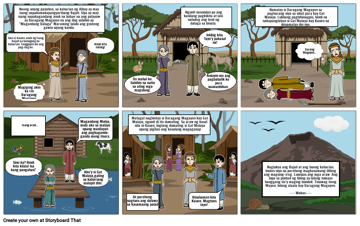 Alamat ng Bulkan Mayon Storyboard by 330d2690