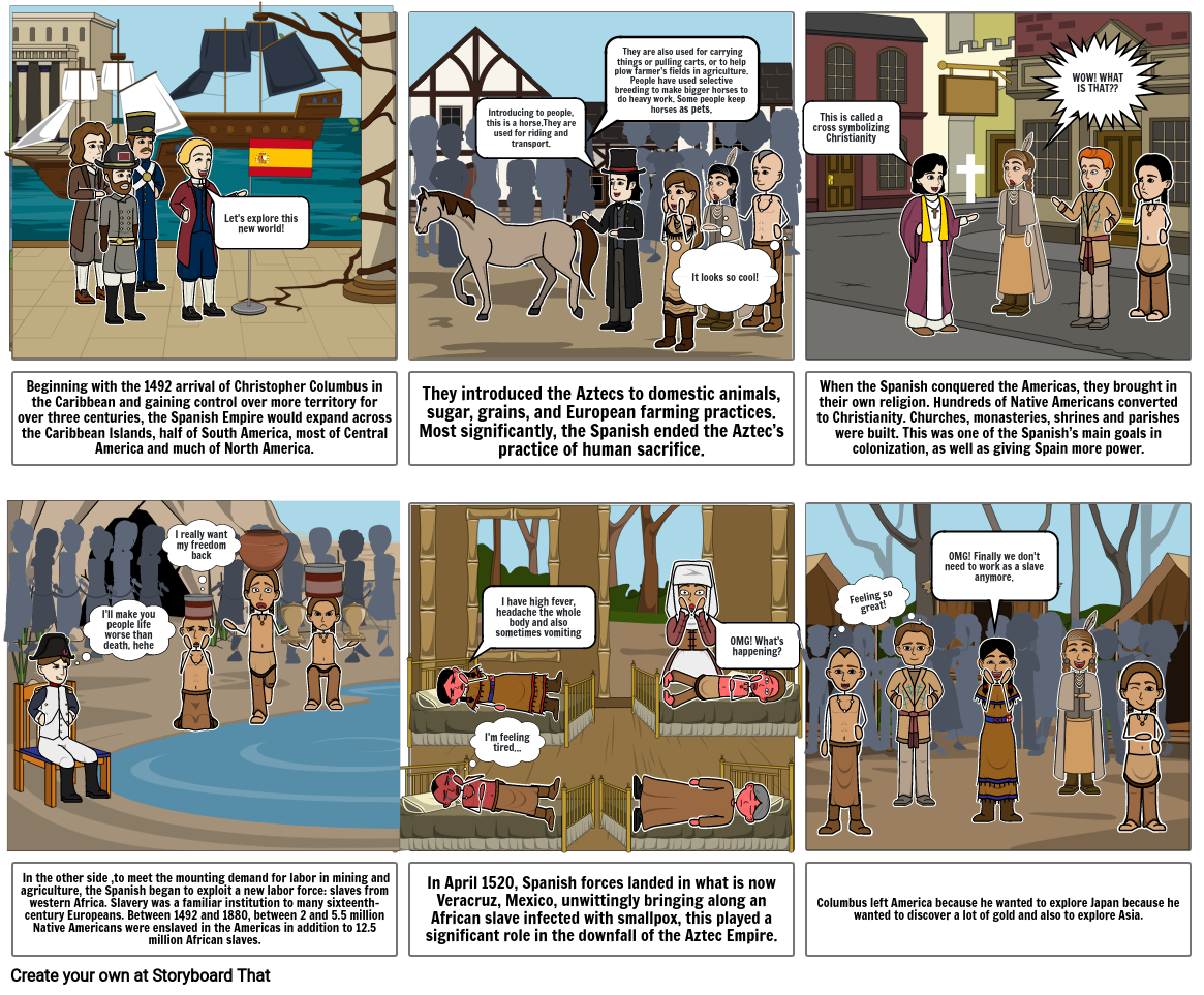 Spanish colonise Native Americas Storyboard by 332c7a64