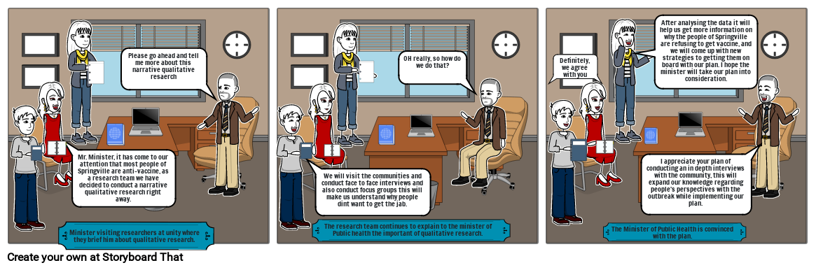 Panel 7: Researchers and the Minister Storyboard