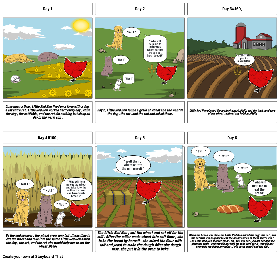 Little Red Hen Storyboard por 334eec9b