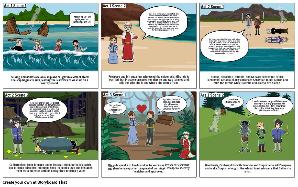 English project the tempest Storyboard by 33ae7bf7