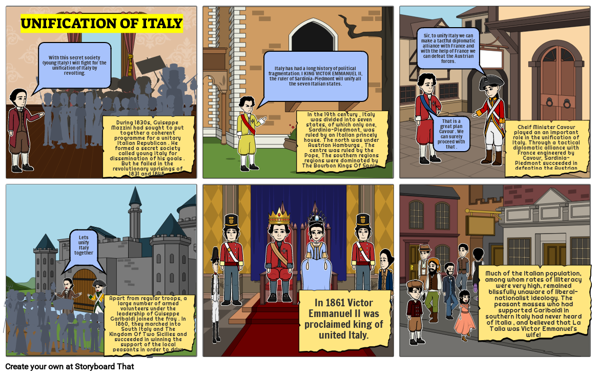 Untification of italy graphic novel 2 Storyboard
