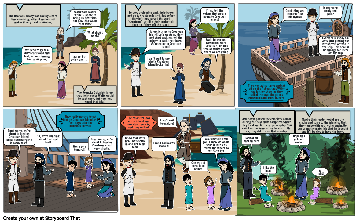 What happened to the lost colony of Roanoke Storyboard