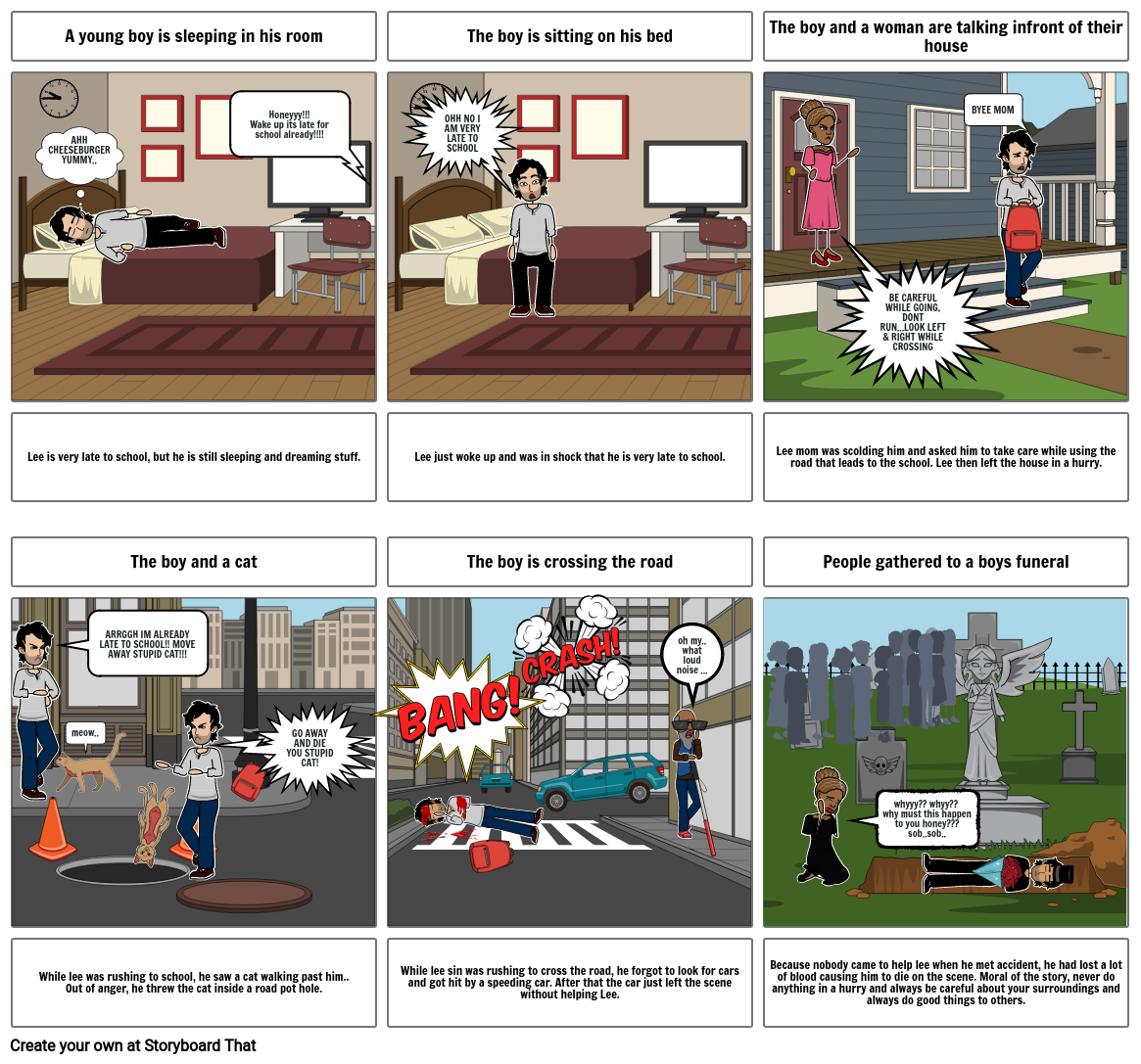 The unfortunate boy. Storyboard por 351e5980